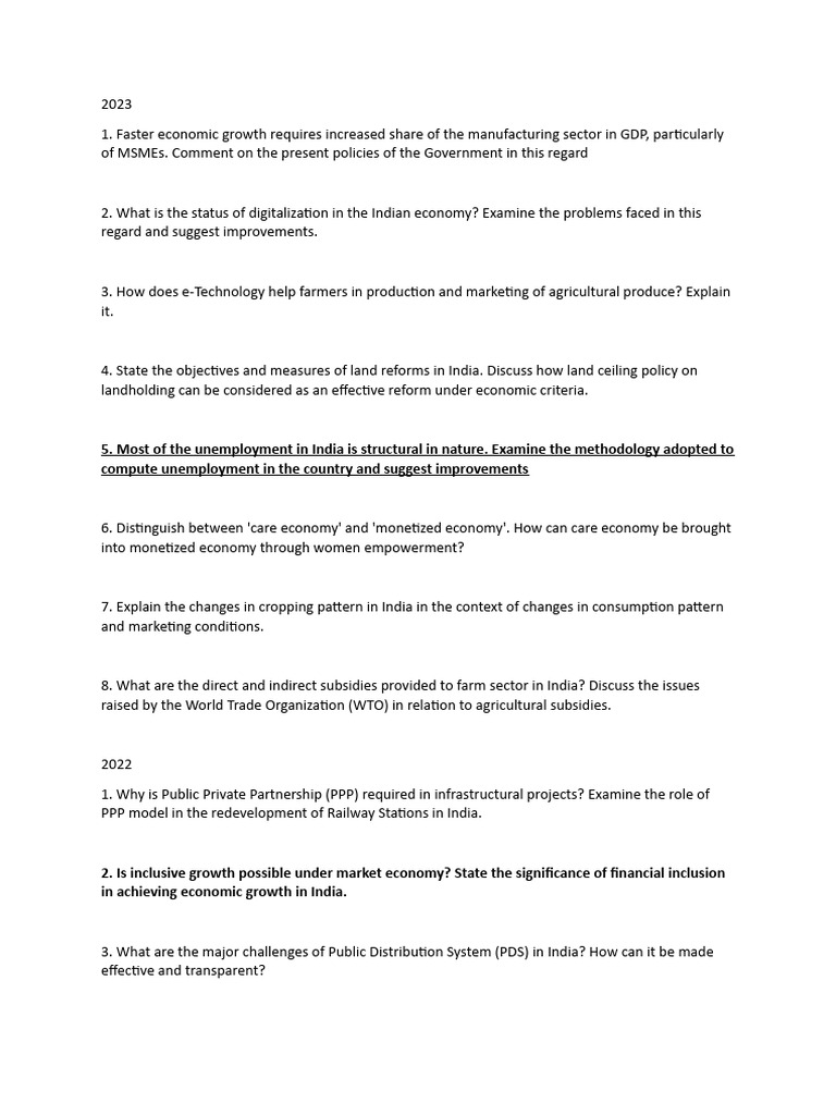 Eco Questions | PDF | Economic Growth | Gross Domestic Product