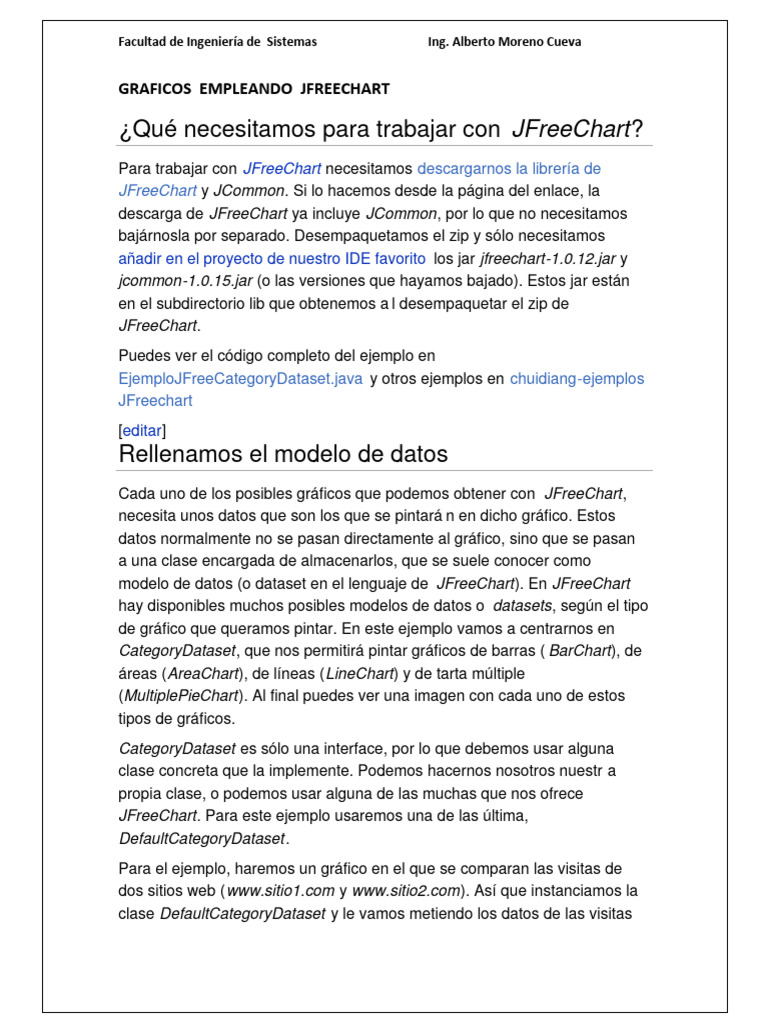 Graficos Empleando Jfreechart | PDF | Java (lenguaje de programación) | Constructor ...