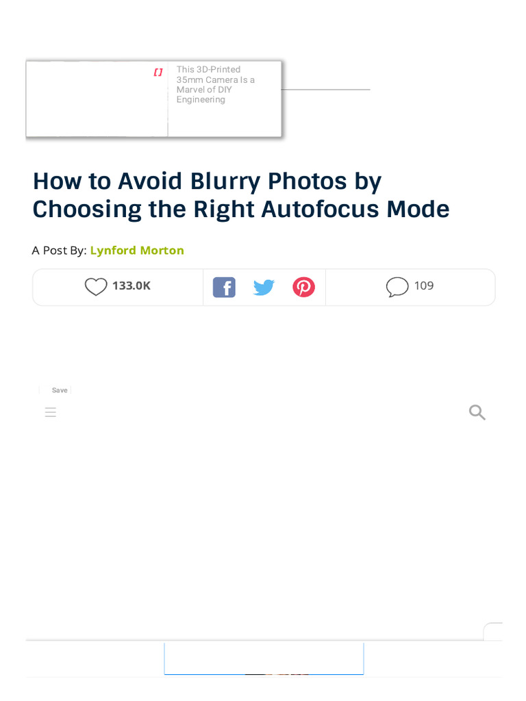 How To Avoid Blurry Photos by Right Autofocus Mode2 | PDF | Autofocus | Camera