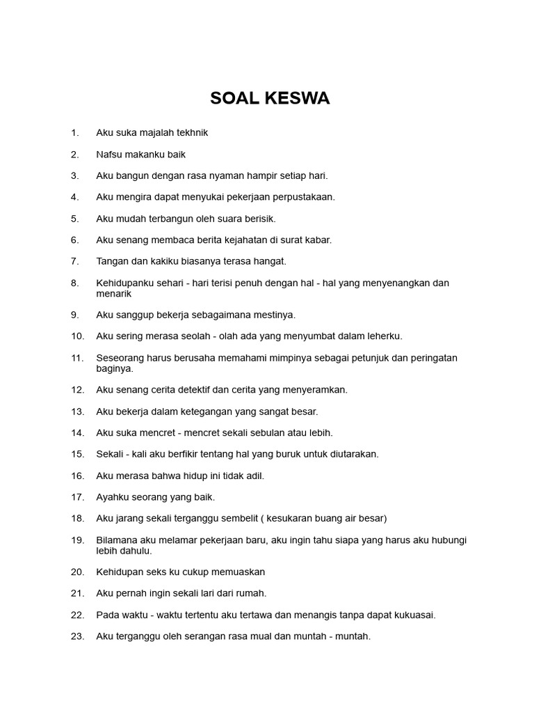 Soal Keswa | PDF