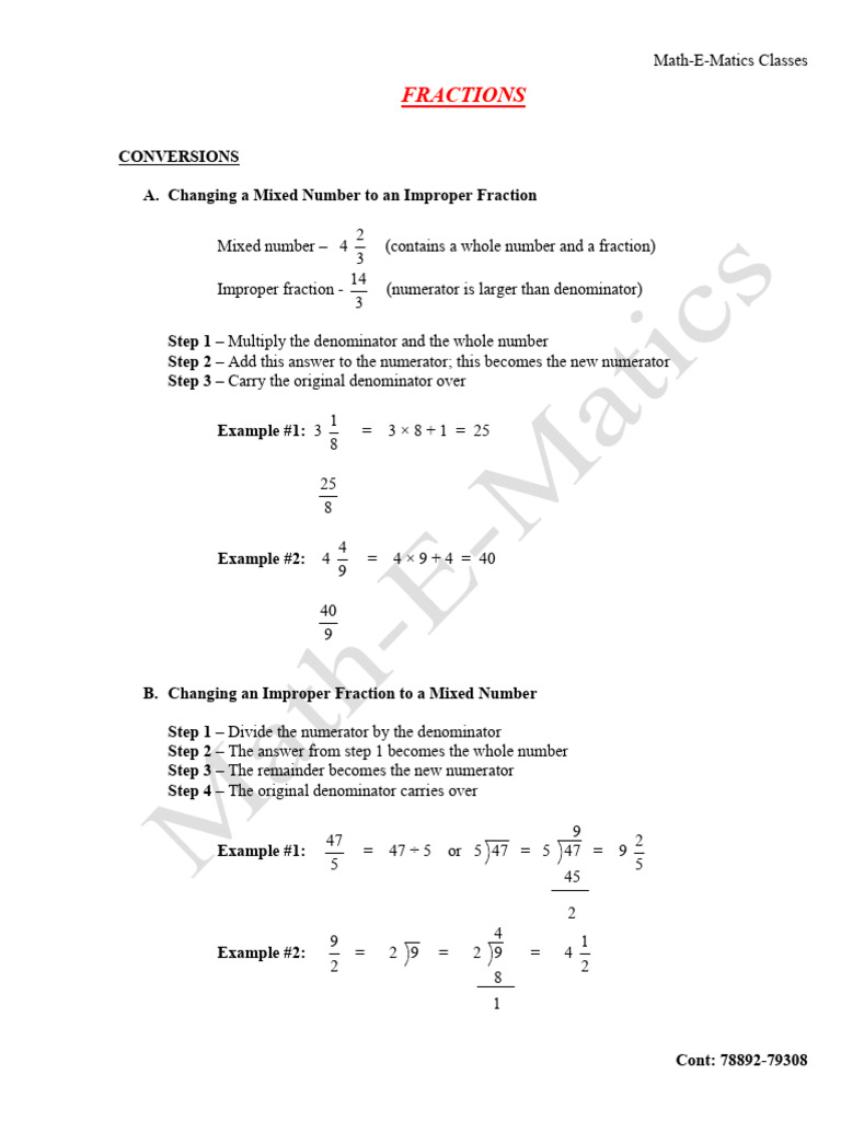 Fraction Detail | PDF | Lexicology | Elementary Mathematics