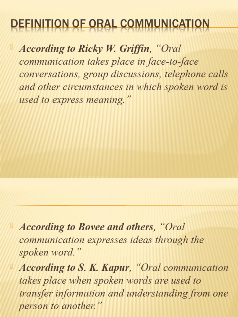 Oral Communication | PDF | Communication | Conversation