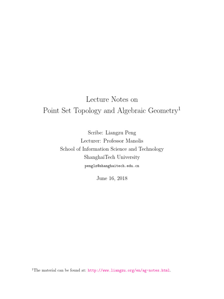 Ag-Notes-All Topology | PDF | Limit (Mathematics) | Continuous Function