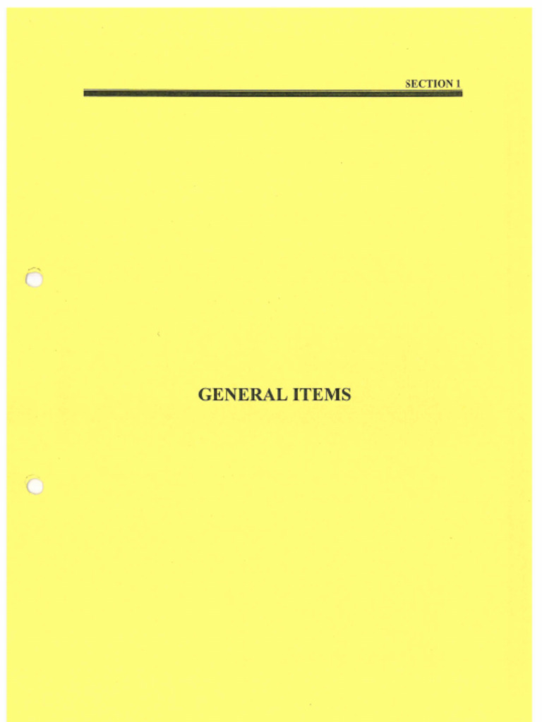 Section 1 - General Items | PDF