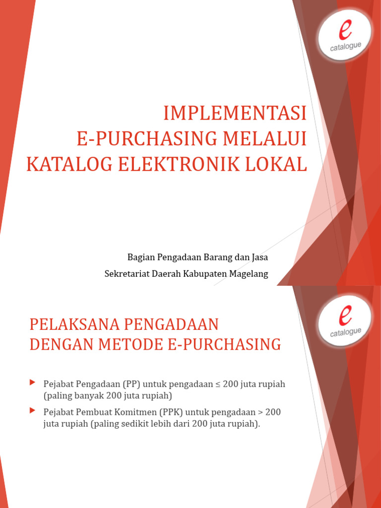 Implementasi E-Purchasing Melalui Katalog Elektronik Lokal v2 | PDF | Pengelolaan Keuangan & Uang