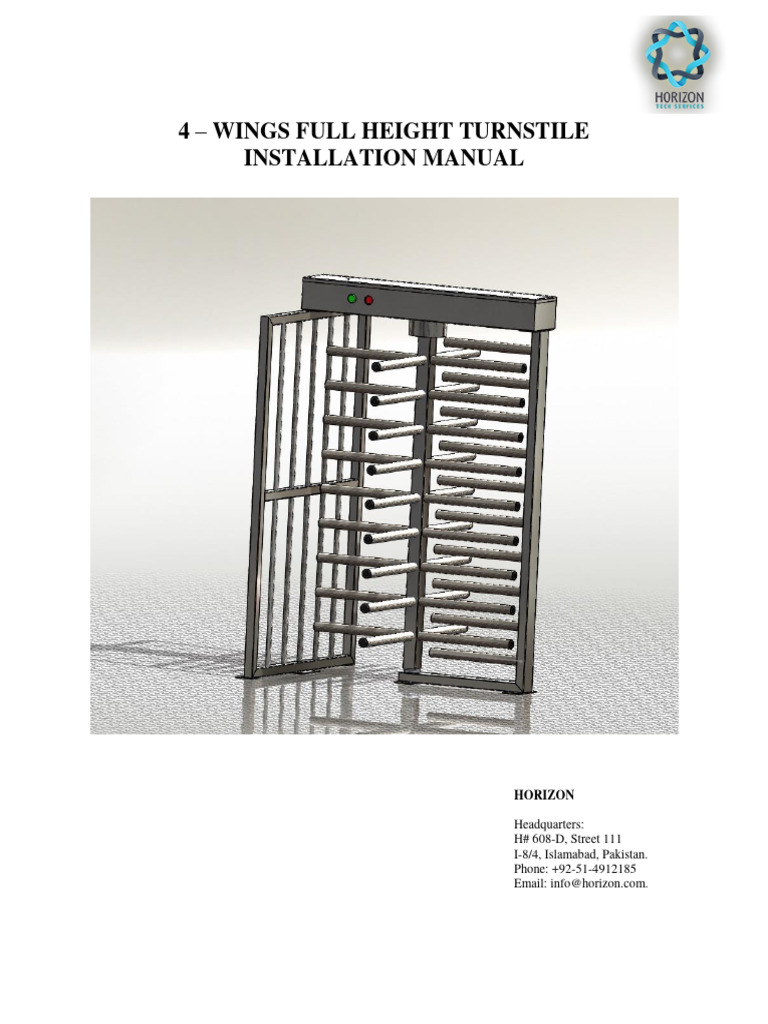 Installation Manual For Full Height Turnstiles | PDF | Programmable ...