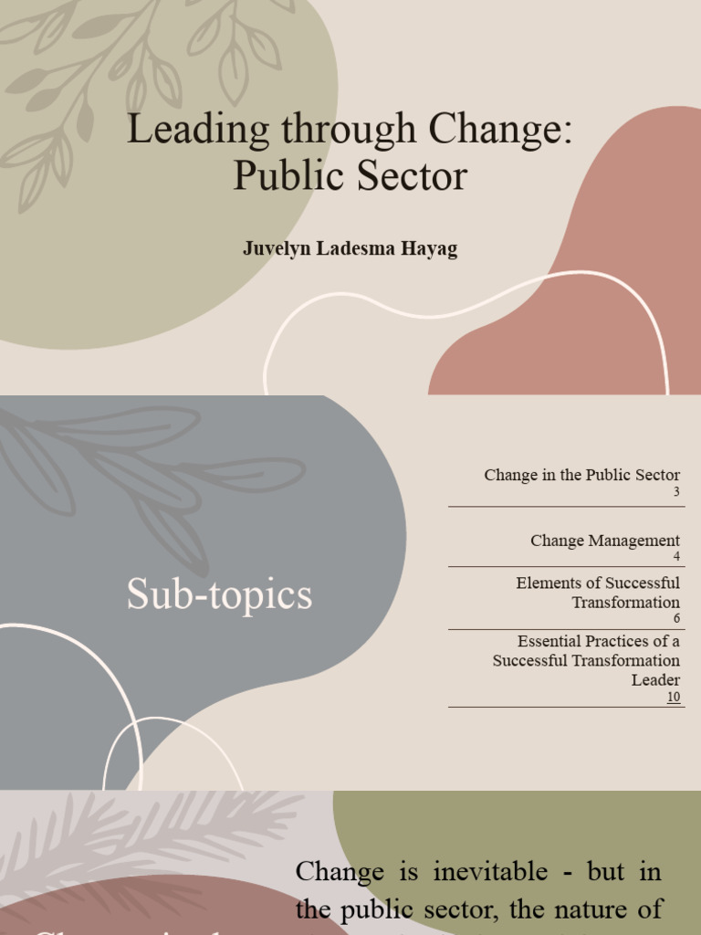 Public Sector Change Management Guide | PDF | Change Management ...