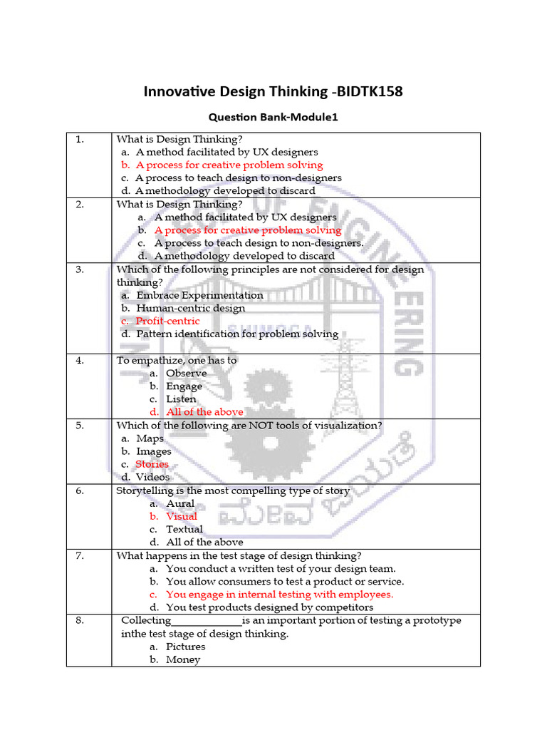Idt Module1qb | PDF | Design Thinking | Design