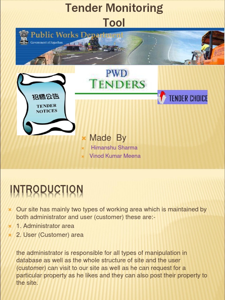 Tender Monitoring | PDF | Microsoft Sql Server | Microsoft