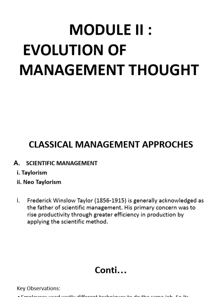 CHP 2 EVOLUTION OF MANAGEMENT THOUGHT | PDF | Quantitative Research ...