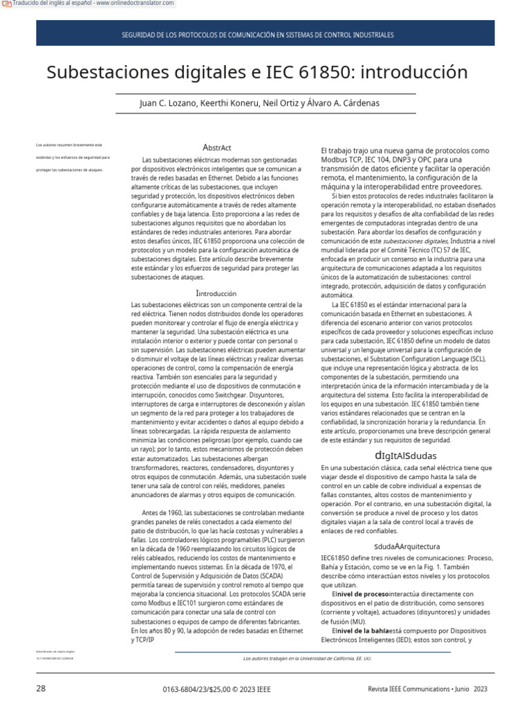 Digital Substations and IEC 61850 A Primer - En.es | PDF | Ingenieria Eléctrica | Scada