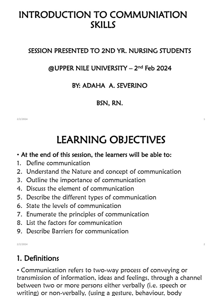 Essential Communication Skills for Nurses | PDF | Communication ...
