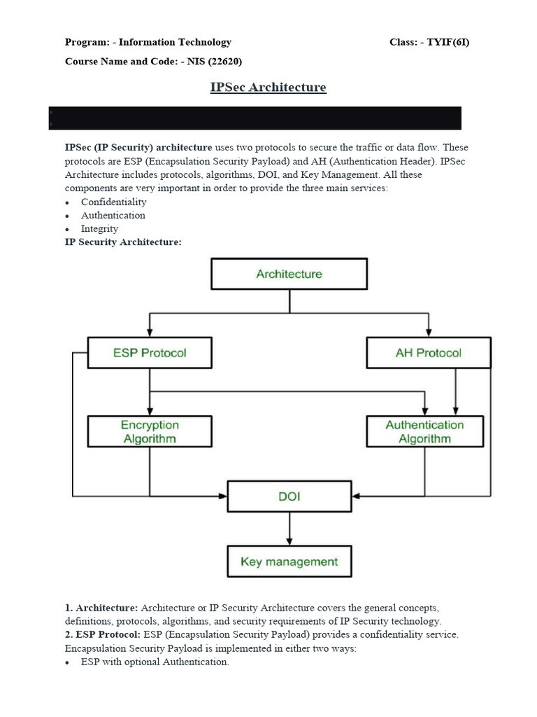 IP Security Architecture, AH, ESP | PDF | Cyberspace | Espionage Techniques