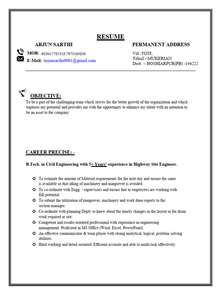 Arjun Resume 2022 | PDF