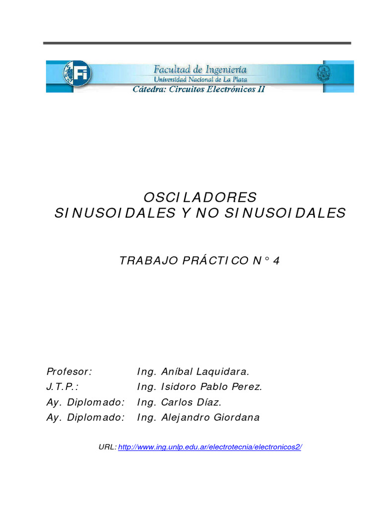 TP4 Osciladores | PDF | Red eléctrica | Ingenieria Eléctrica