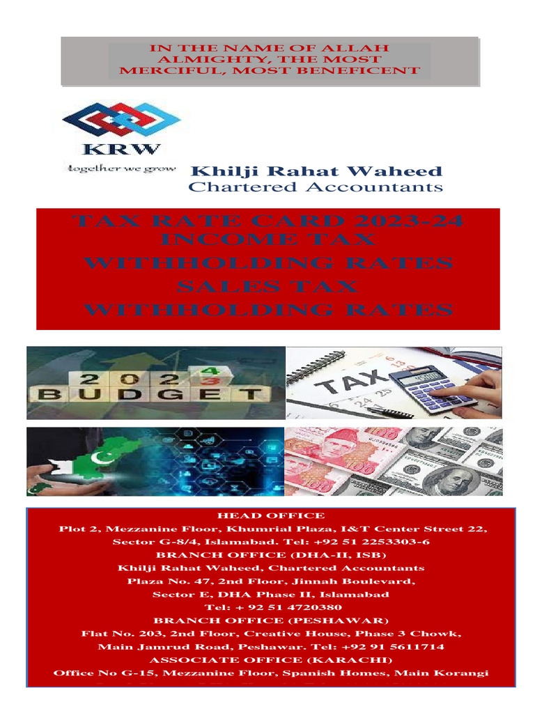 Tax Rate Card 2023-24 | PDF | Taxes | Dividend