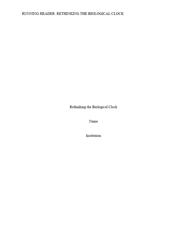 Rethinking the Biological Clock | PDF | In Vitro Fertilisation | Fertility