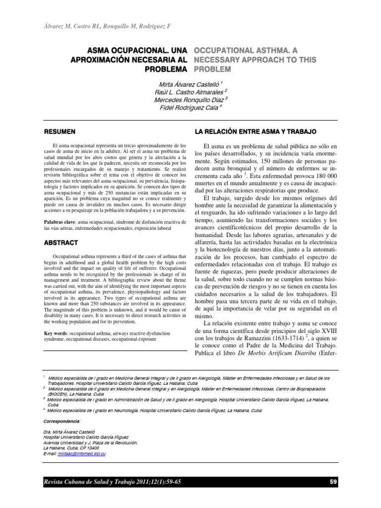 El Asma Es Un Problema de Salud Pública No Sólo en Los Países ...