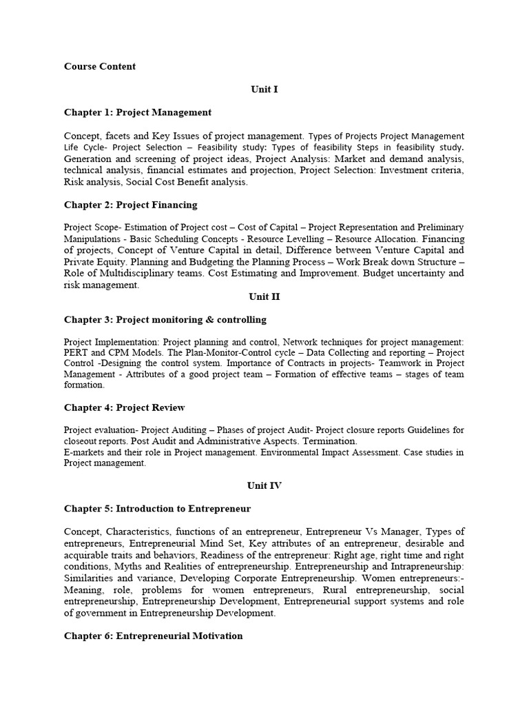 Project Management and Entrepreneurship | PDF | Entrepreneurship ...