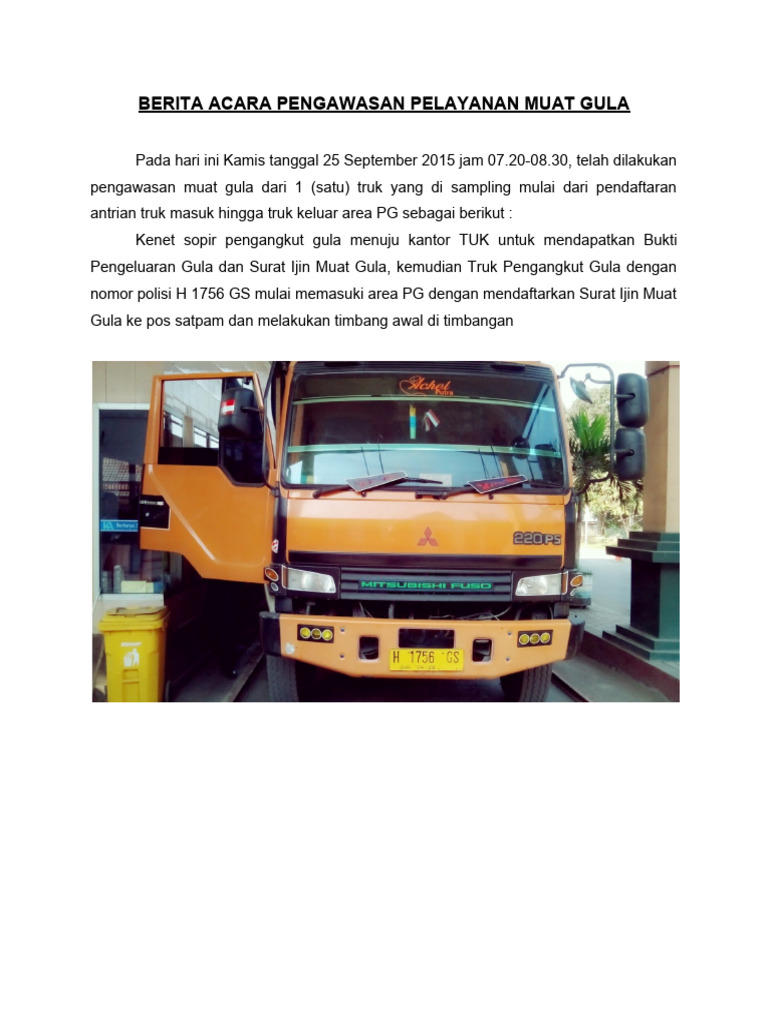 Pengawasan Muat Gula di PG Trangkil | PDF