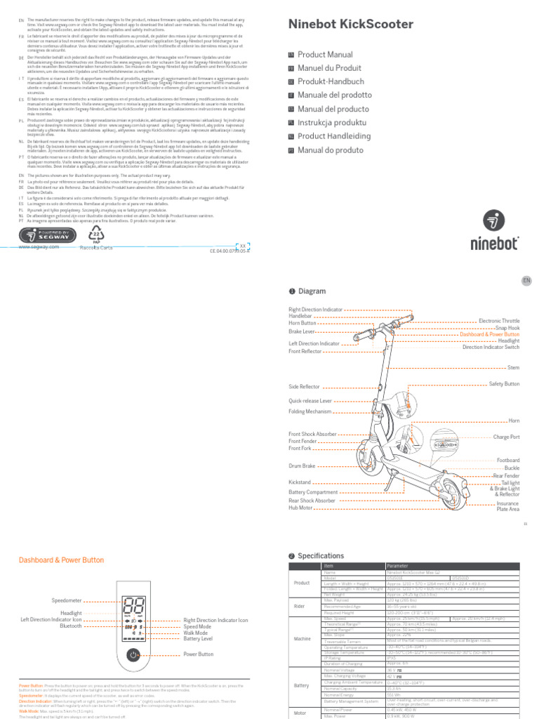 Ninebot Max G2 KickScooter Manual | PDF | Waste