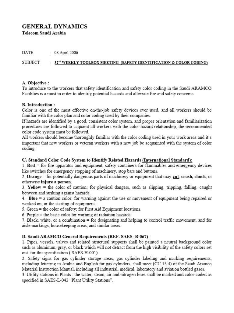 Safety - Identification and Color Coding | Download Free PDF | Gasoline