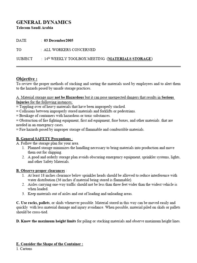 Safety - Materials Storage | PDF | Pallet