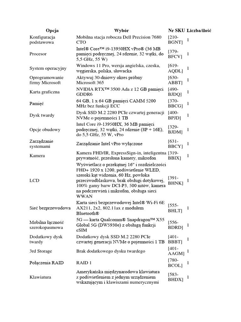 Dell PRecision 7680 - PROINFO | PDF
