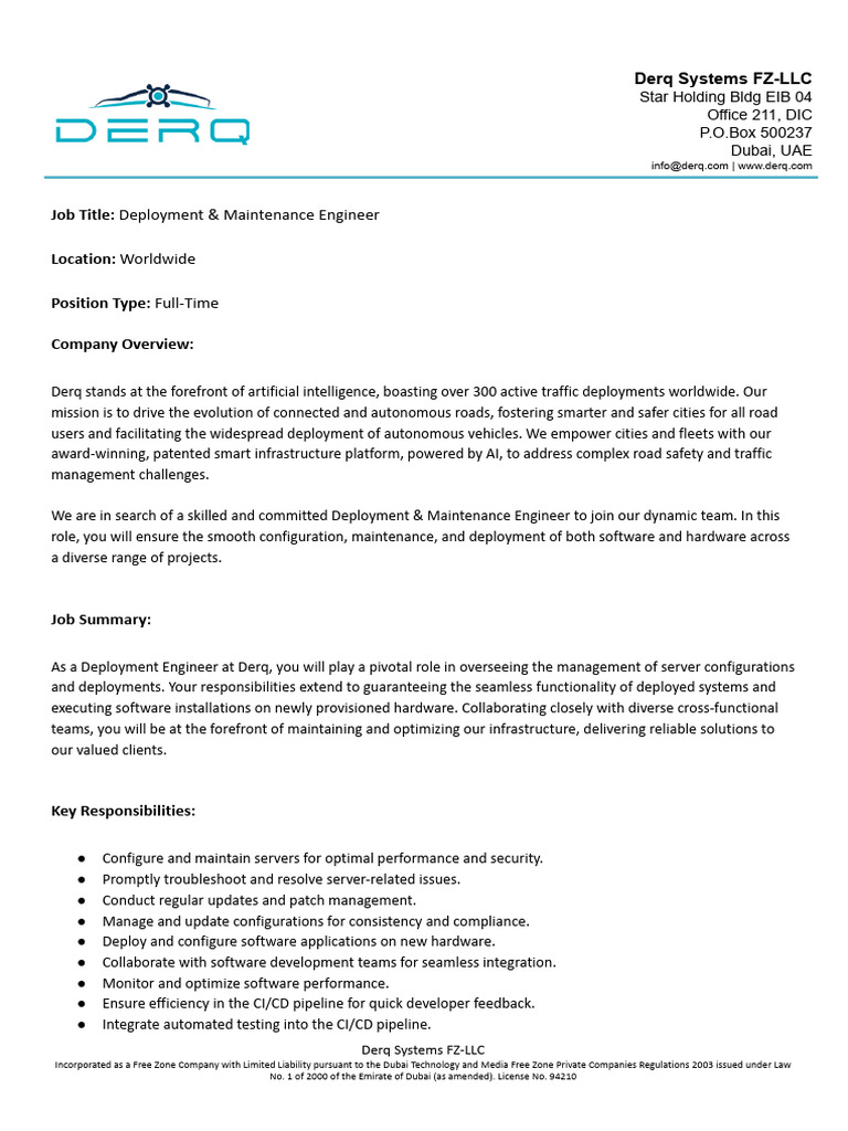 Deployment Engineer Opportunity | PDF | Amazon Web Services | Software