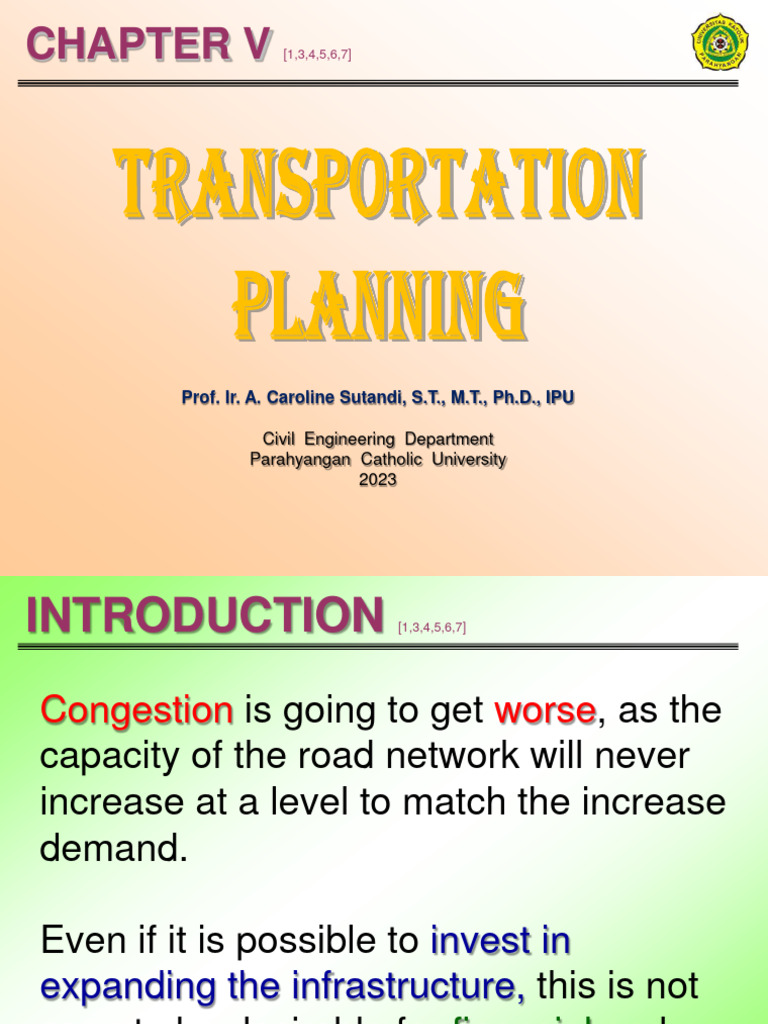 Ch5 Transportation Planning | PDF | Transport | Economies