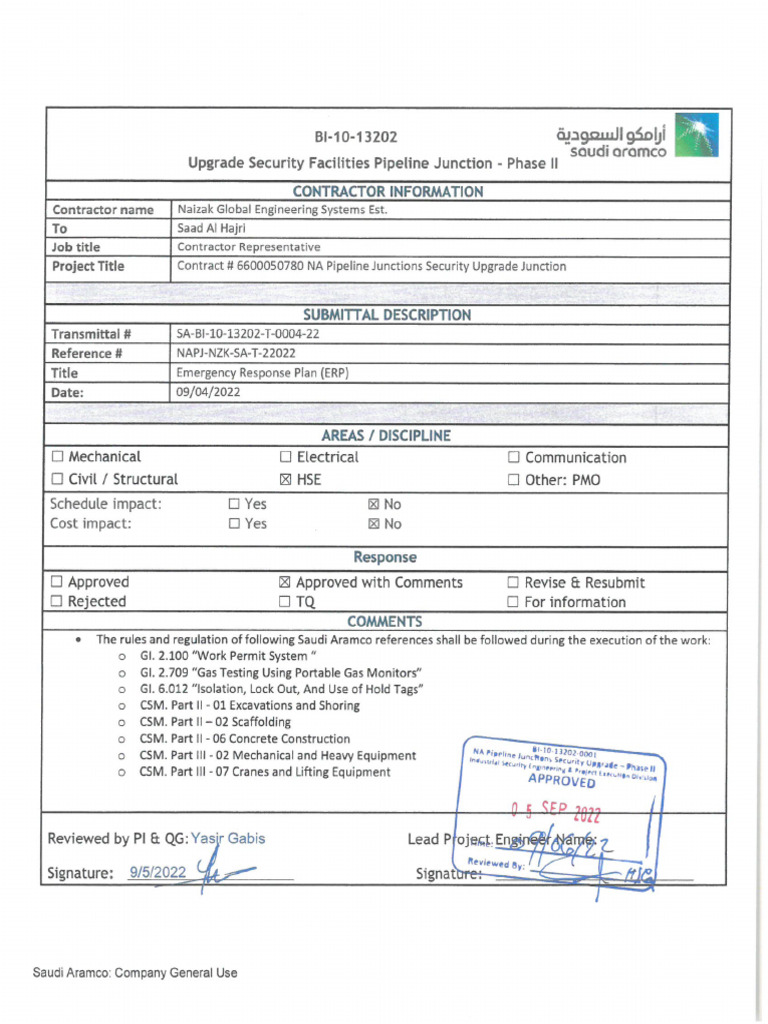 Aramco Emergency Response Plan | PDF | Emergency | Cardiopulmonary ...