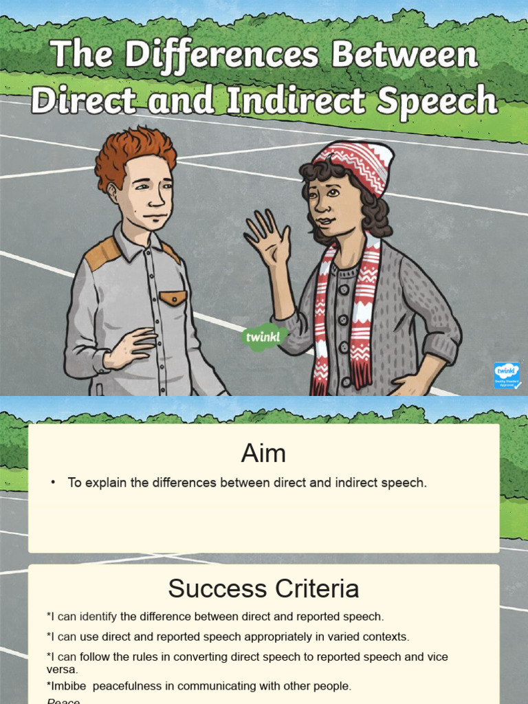 Direct and Indirect Speech | PDF | Comma | Sentence (Linguistics)