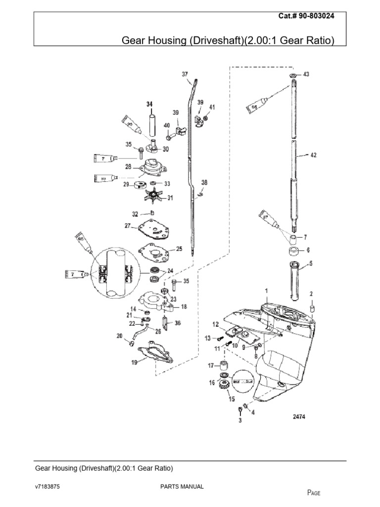 Gear Housing (Driveshaft) (2.00 - 1 Gear Ratio) | PDF | Gear | Manual ...