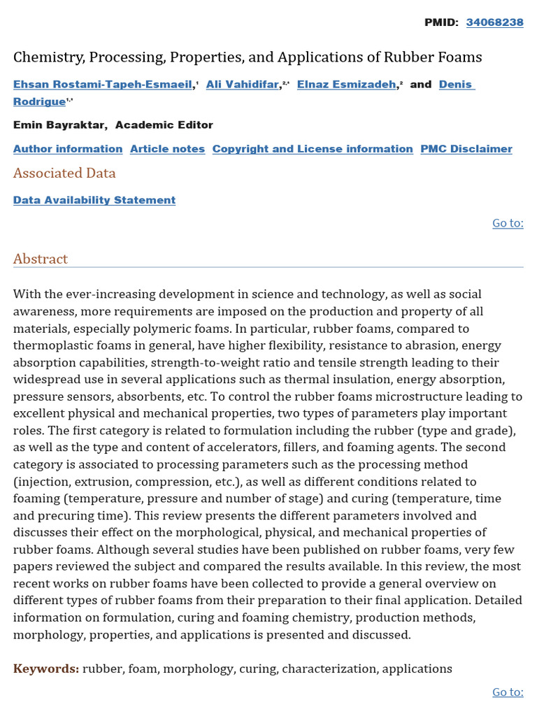 Sponge EPDm Processing | PDF | Foam | Nanoparticle