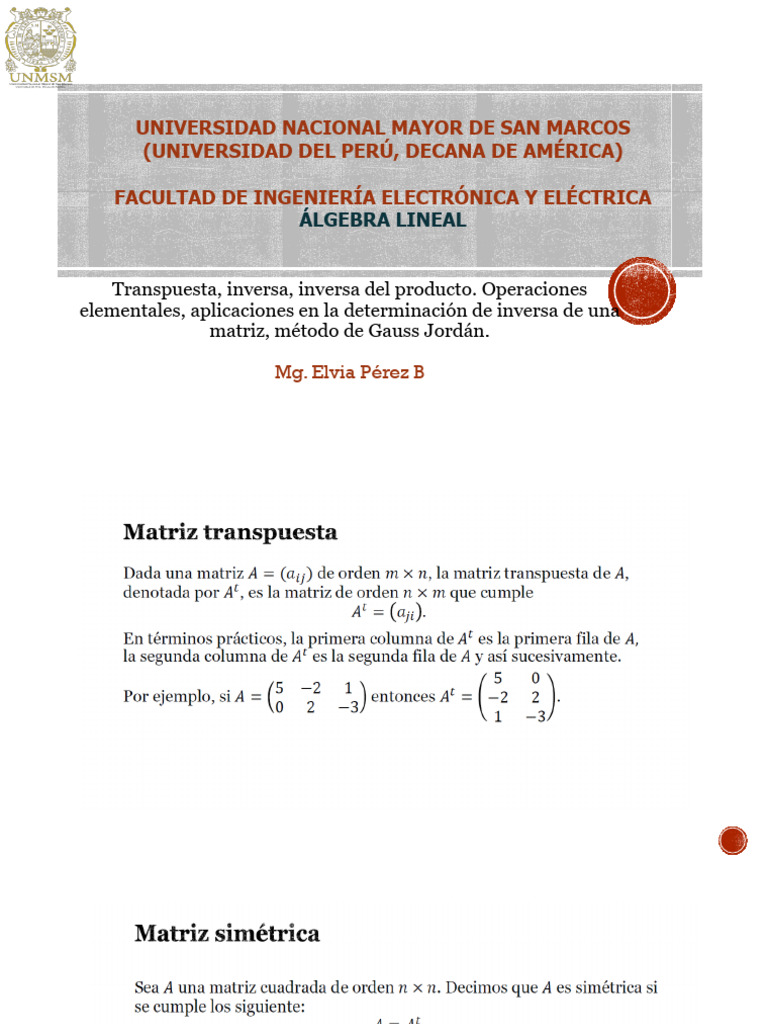 Clase 2 Algebra Lineal-Elvia | PDF | Matriz (Matemáticas) | Análisis matemático