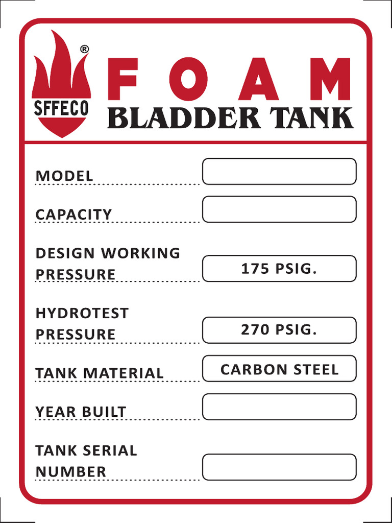 Foam Bladder Tank | PDF