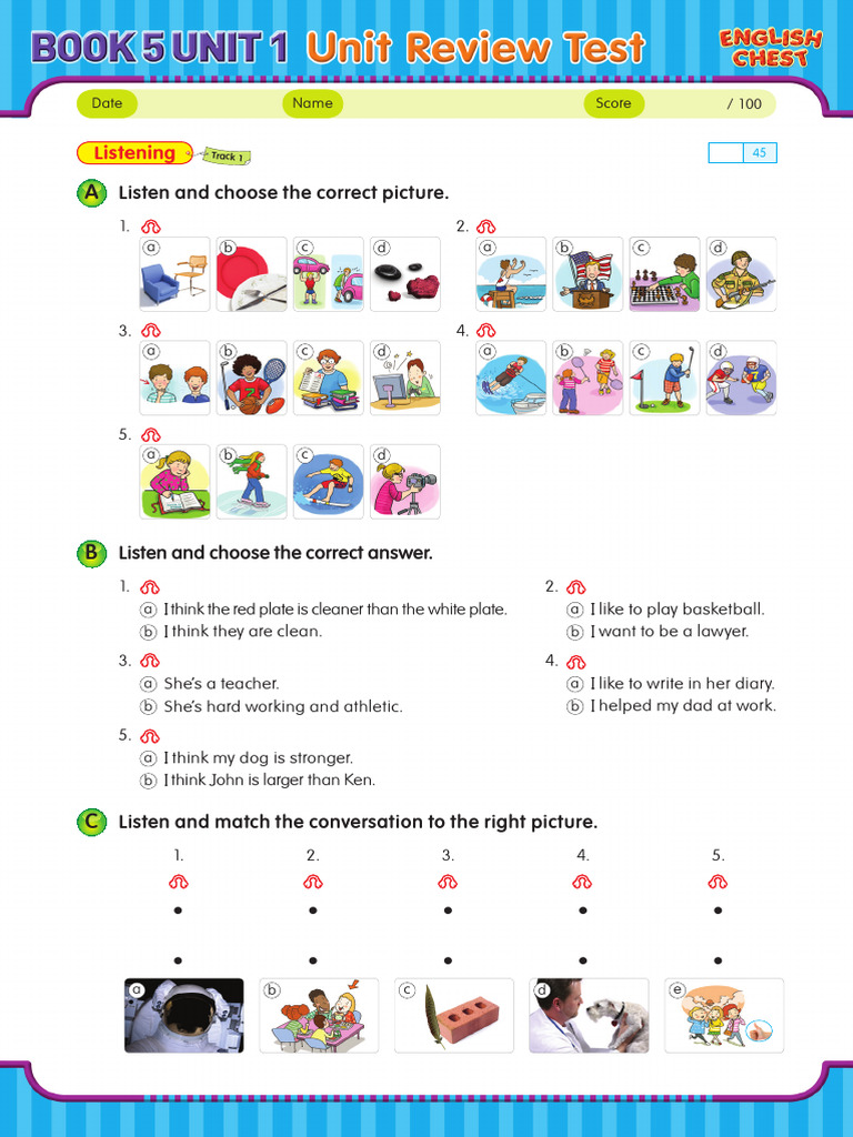 English Chest 5 - Unit Review Test | PDF
