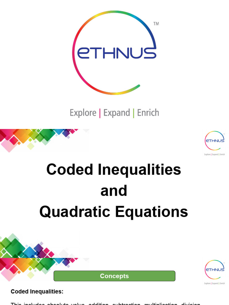 6-Coded Inequalities-18-01-2024 | PDF | Quadratic Equation | Mathematical Analysis
