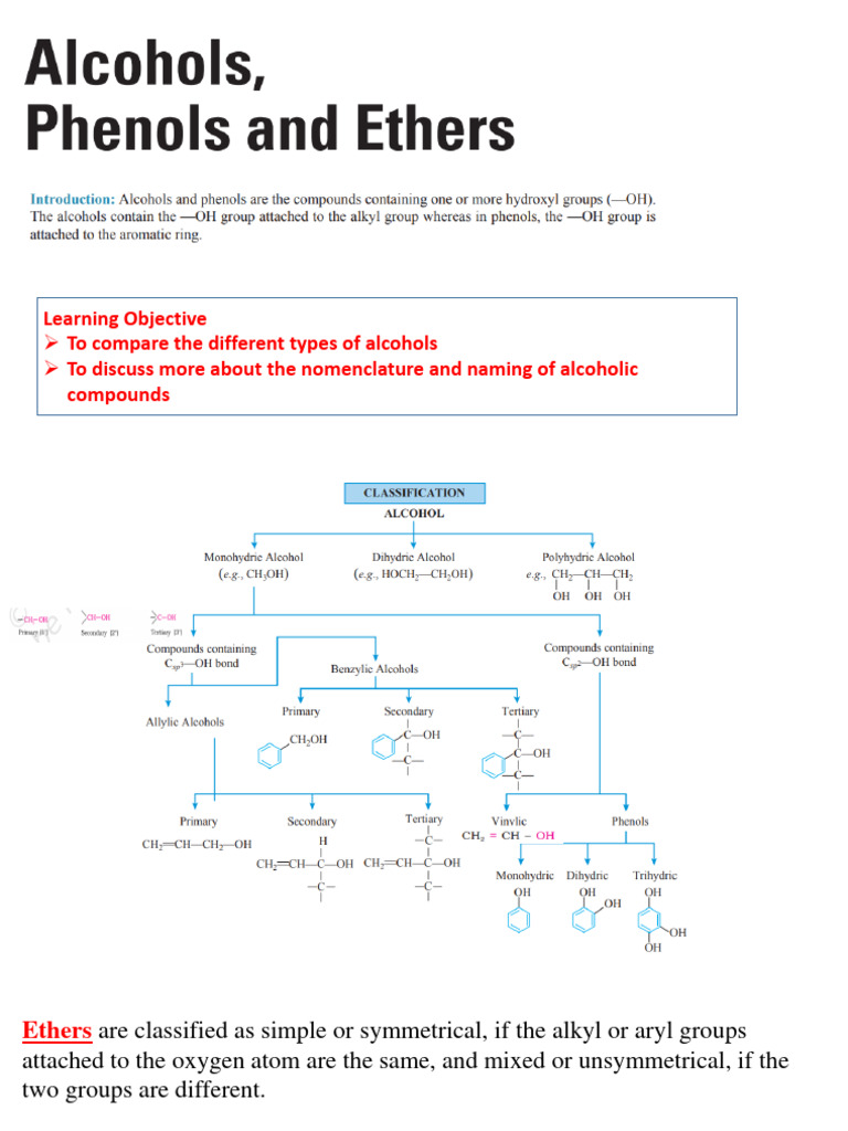 Chapter 11 Alcohols, Phenols and Ethers | PDF | Ether | Acid