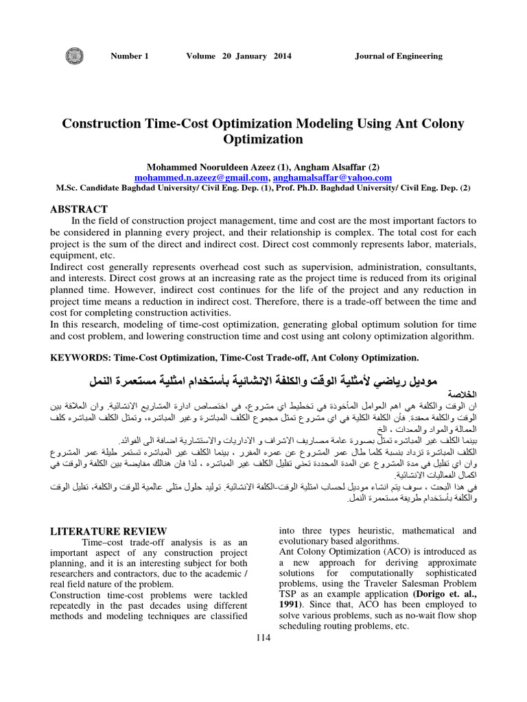 Construction Time-Cost Optimization Modeling Using | PDF | Mathematical ...
