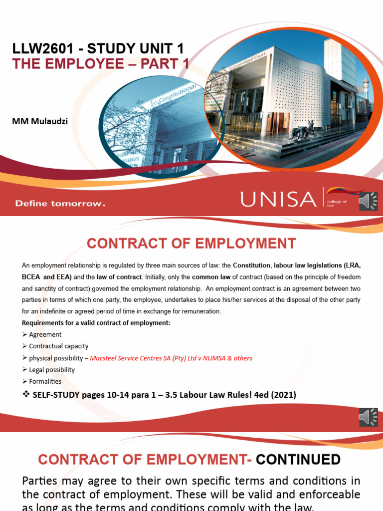 Employment Law: Key Concepts | PDF | Legal Liability | Labour Law