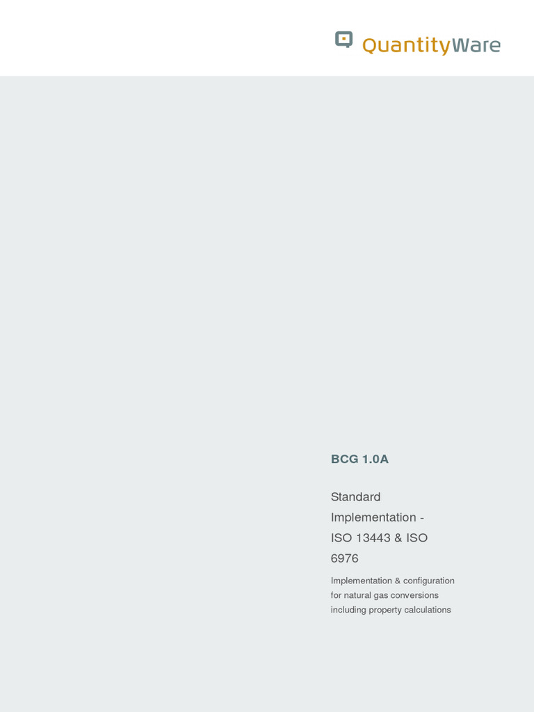 BCG 1.0A Standard Implementation - ISO 13443 & ISO 6976 | PDF | Gases ...