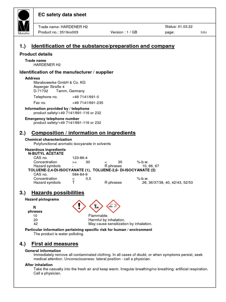 H2 (SDS) en | PDF | Carbon Dioxide | Chemical Reactions