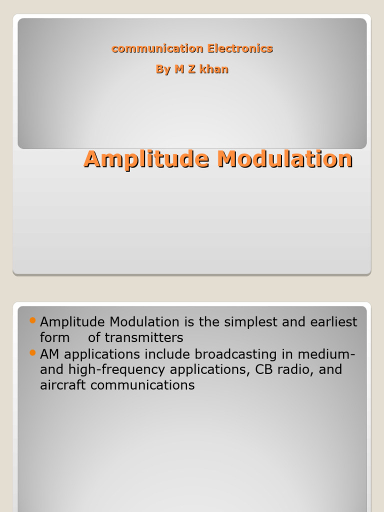 5muzafar Am-Modulation | PDF | Broadcasting | Amateur Radio