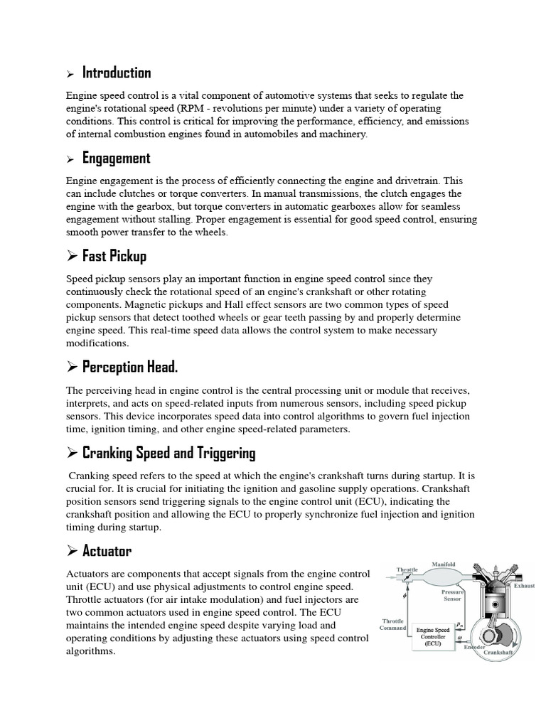 Speed Control System | PDF | Throttle | Internal Combustion Engine