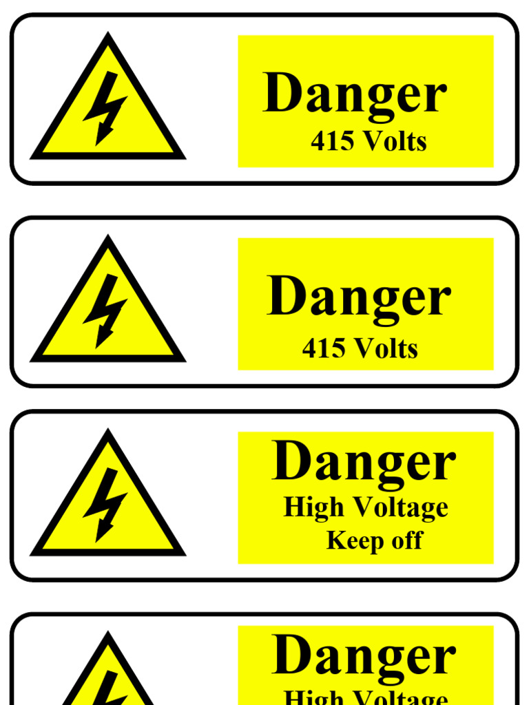 Safety Signs 50 Pc | PDF | High Voltage | Fuse (Electrical)