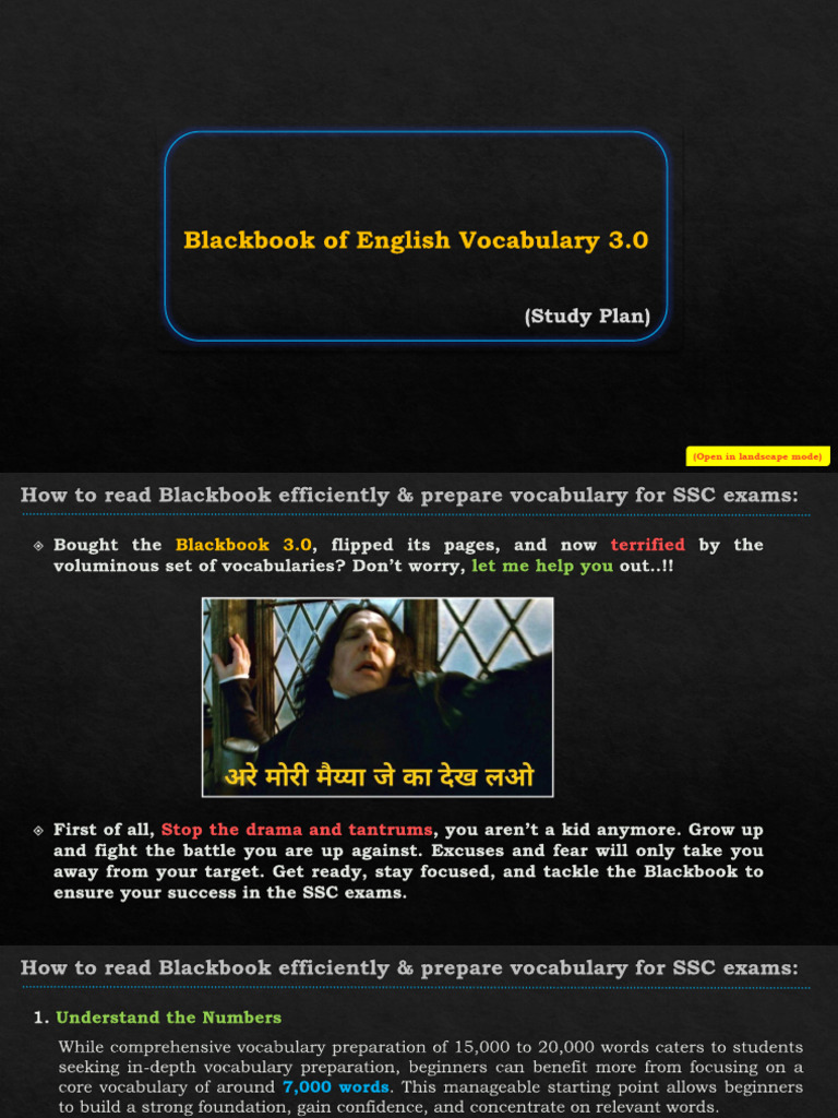 SSC Vocabulary Study Plan Guide | PDF | Vocabulary | Lexicology