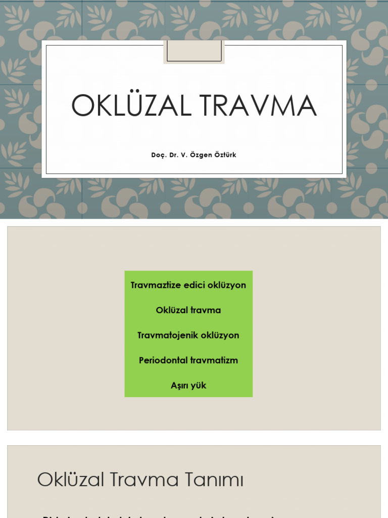 Oklüzal Travma | PDF