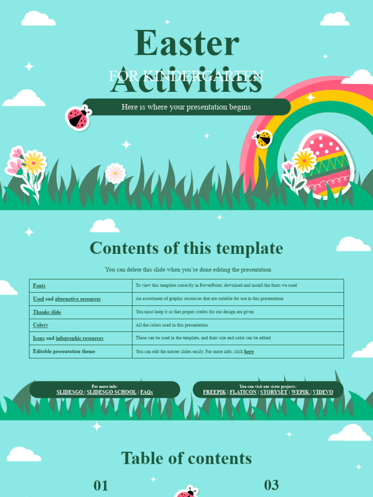 Easter Activities For Kindergarten by Slidesgo | PDF | Planets | Saturn