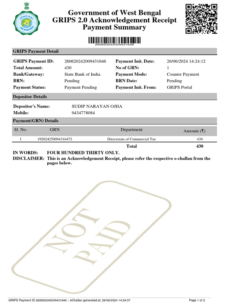 Challan | PDF | Service Industries | Payments